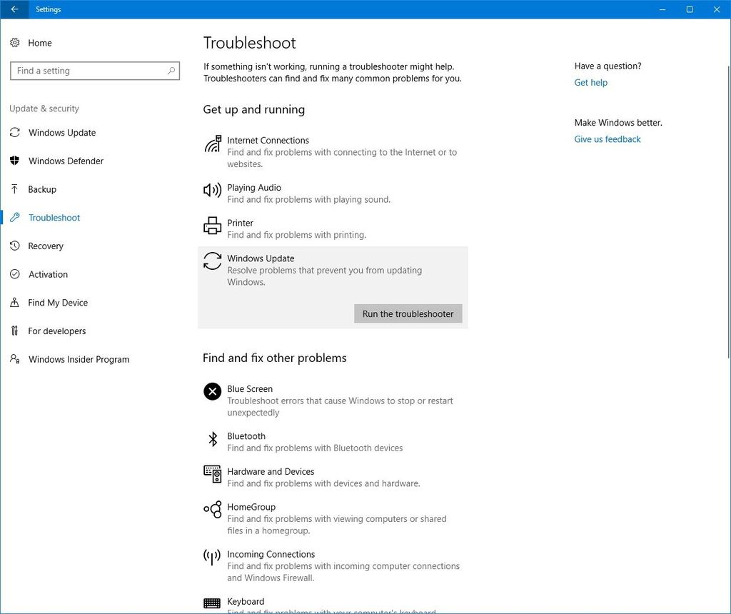 How to use the Troubleshoot tools to fix problems on the Windows 10 ...