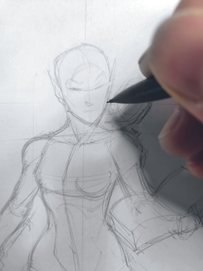 Marvel and DC Comics artist shows how to a draw a character with pencil ...