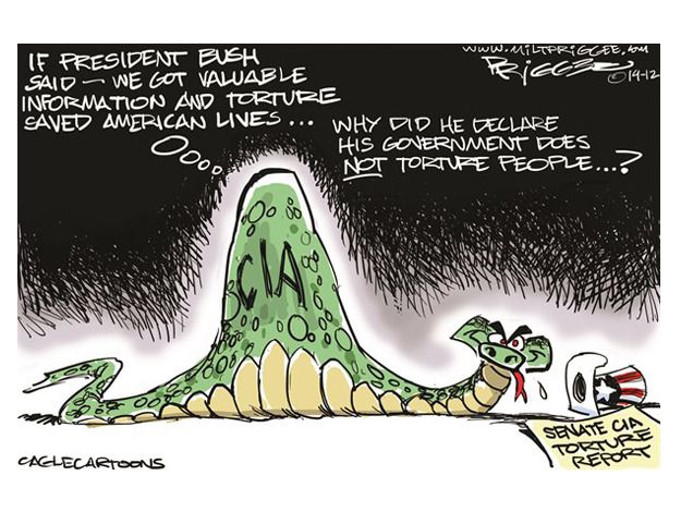 Political cartoon Senate CIA torture report | The Week