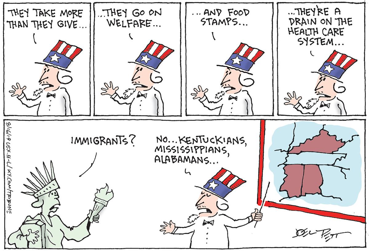 Political Cartoon American South Resource Drain Public Aid | The Week