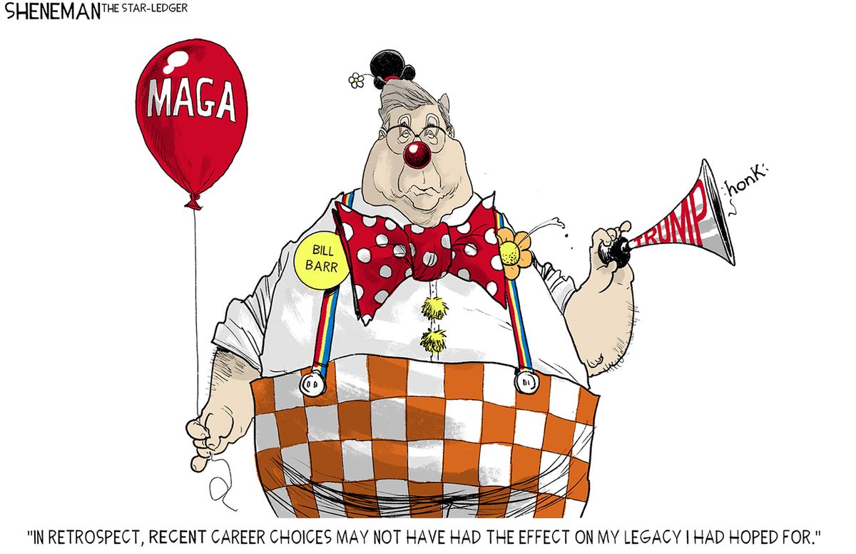 Political Cartoon U.S. Barr Trump legacy | The Week