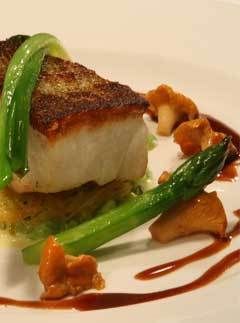 Fillet of Organic Scottish Cod, with Girolles, Asparagus and Baby Leeks ...