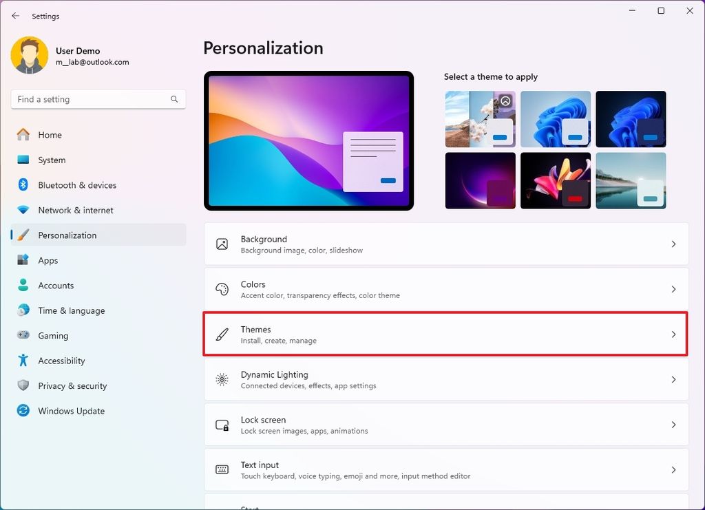 How to use themes to personalize the desktop on Windows 11 | Windows ...