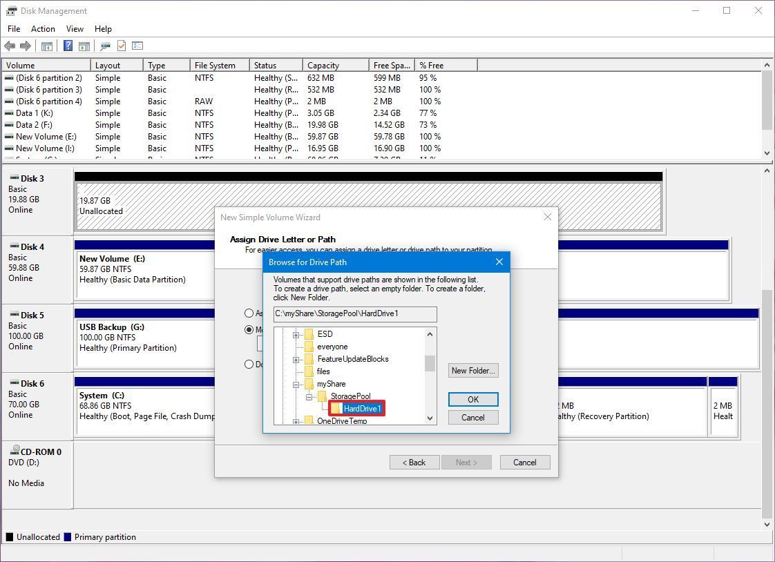 Connect drive as a folder without wasting drive letters on Windows 10 ...