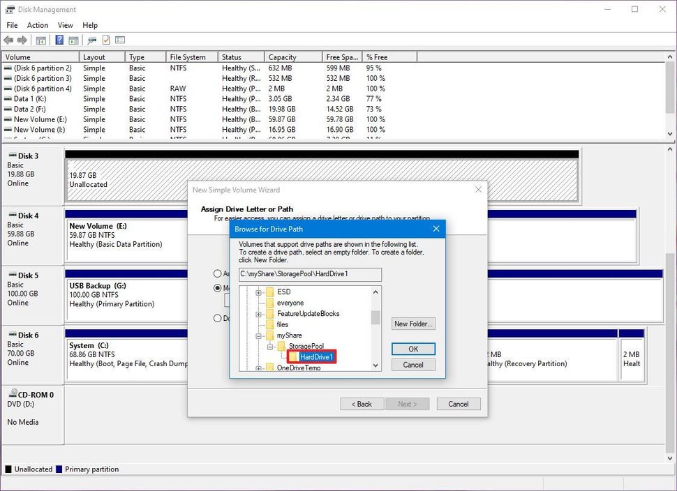 Connect drive as a folder without wasting drive letters on Windows 10 ...