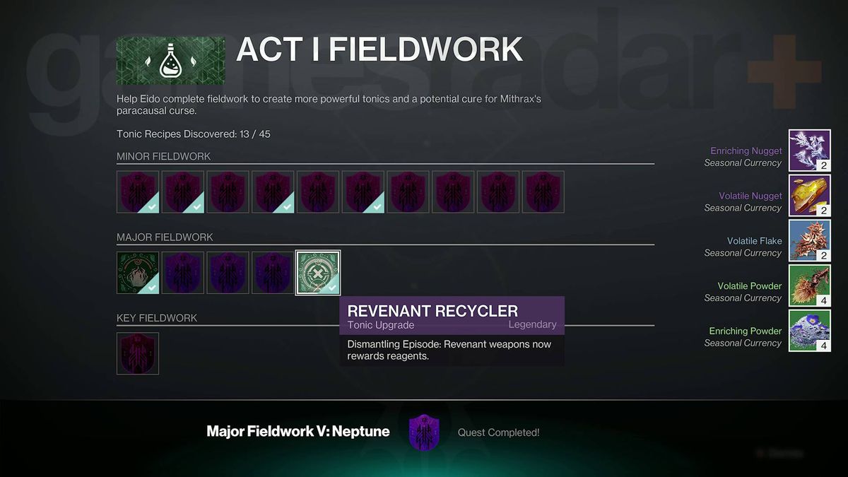 How the Destiny 2 Fieldwork Tab works | GamesRadar+