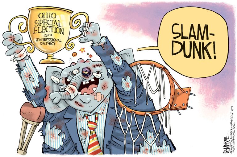 Political cartoon U.S. Ohio 12 special election GOP slam-dunk | The Week