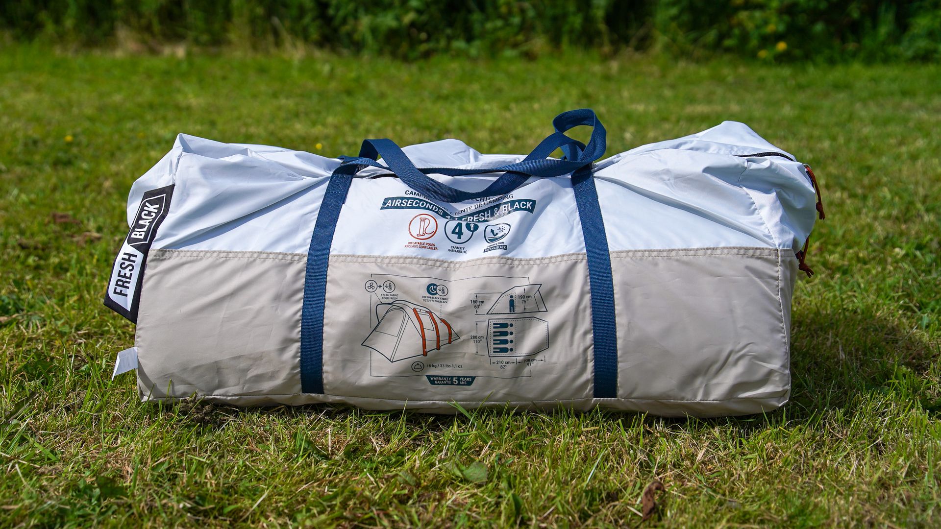 Quechua Inflatable Camping Tent Air Seconds 4.1 F&B 4 Person 1 Bedroom ...