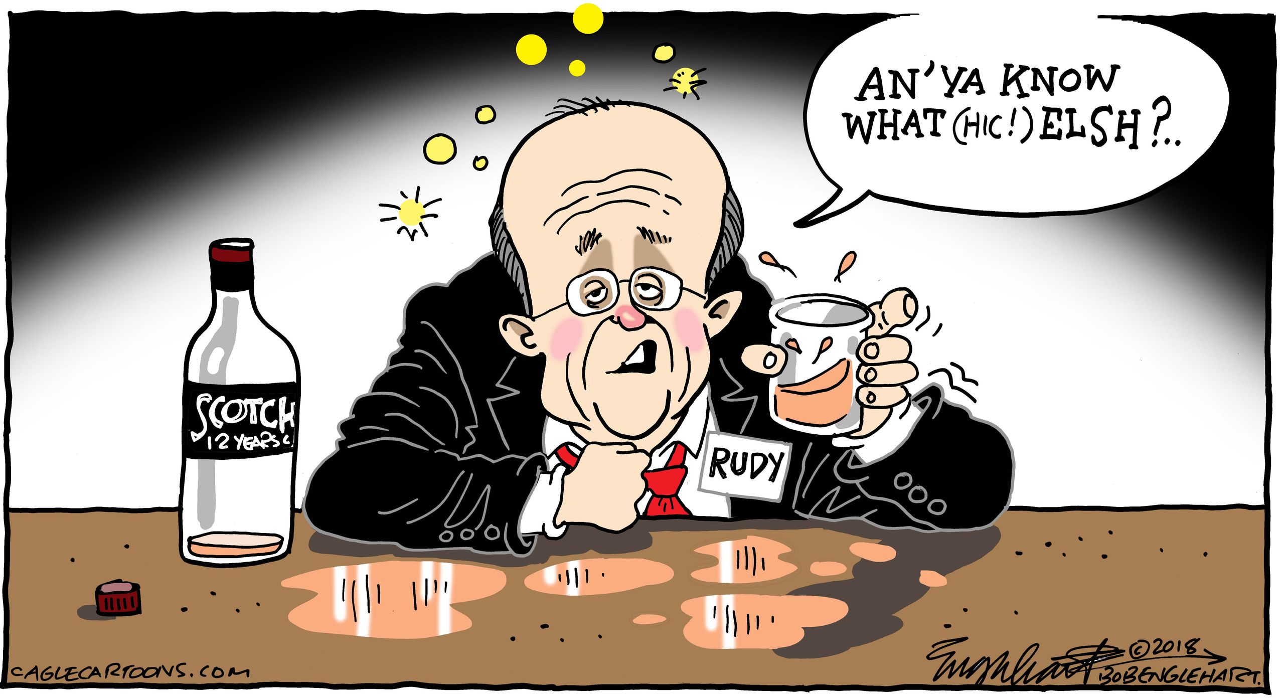 Political cartoon U.S. Rudy Giuliani interviews Trump | The Week