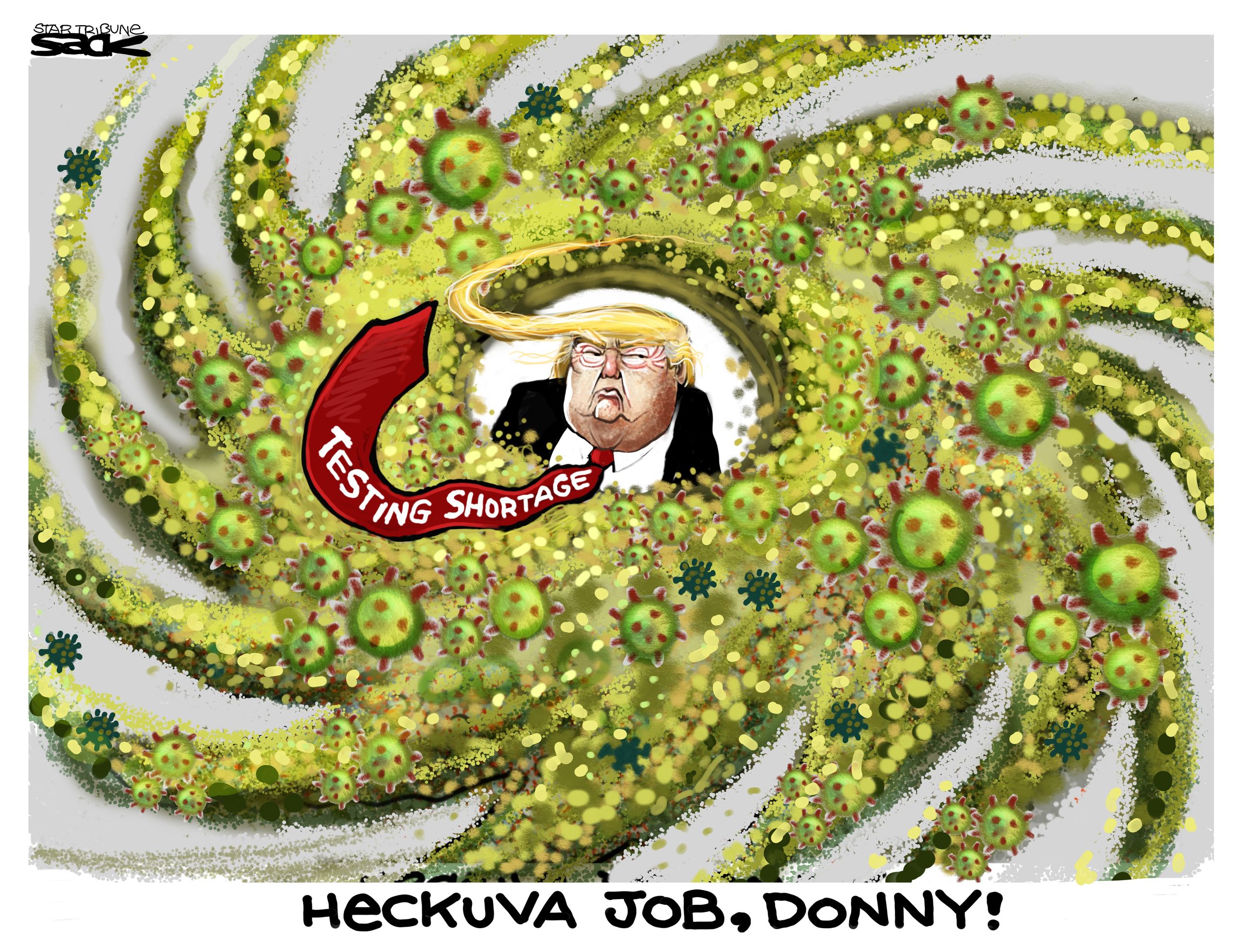 Political Cartoon U.S. coronavirus testing shortage hurricane | The Week