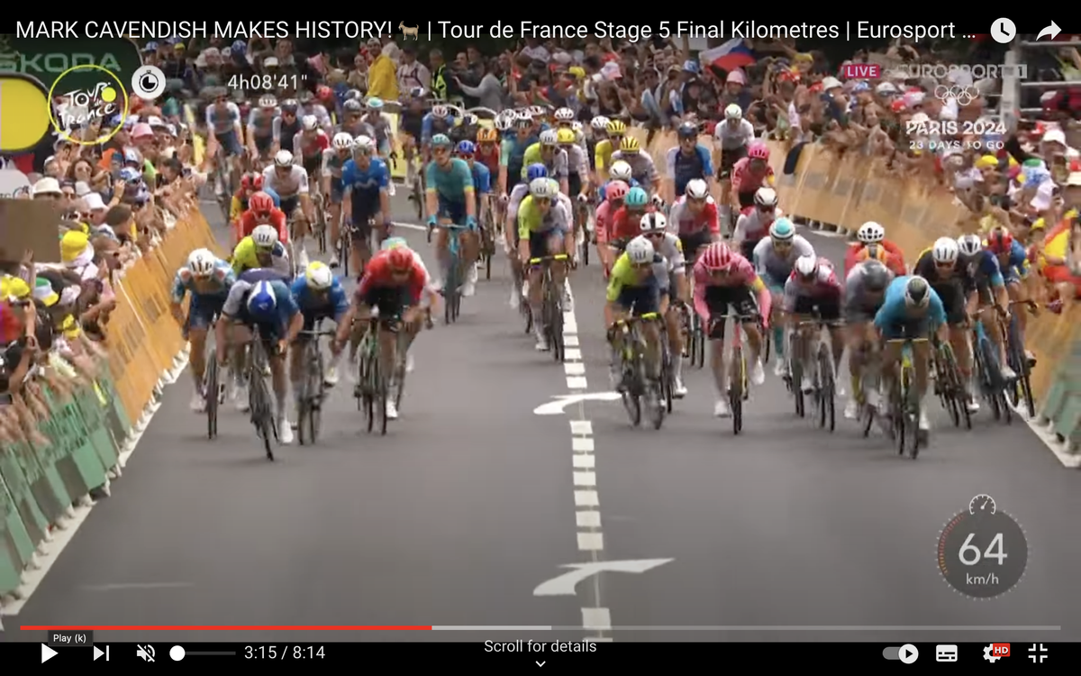 How Mark Cavendish broke Eddy Merckx's all-time Tour de France stage ...