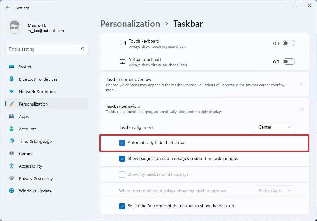 How to enable Taskbar auto-hide on Windows 11 | Windows Central