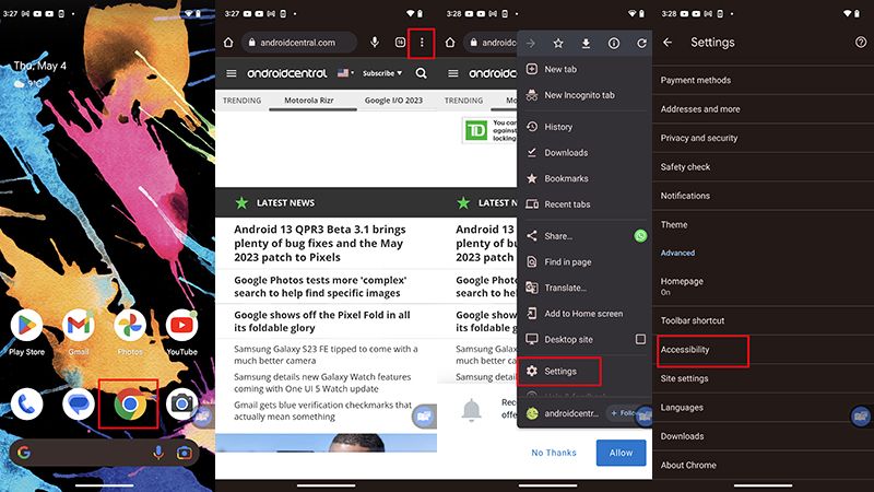 How to change the default text size in Chrome | Android Central