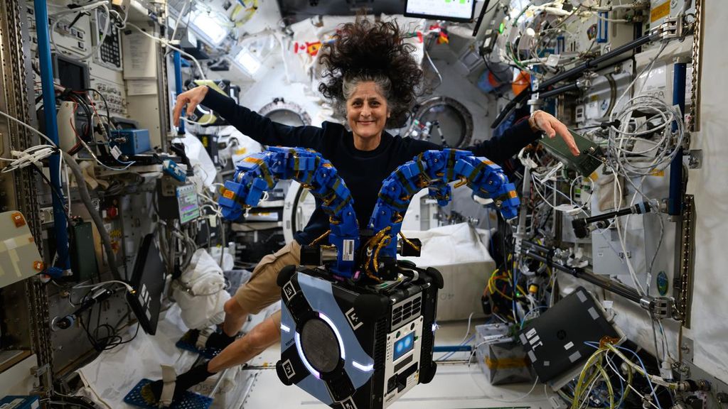 NASA astronaut Suni Williams poses with adorable tentacle-armed ...