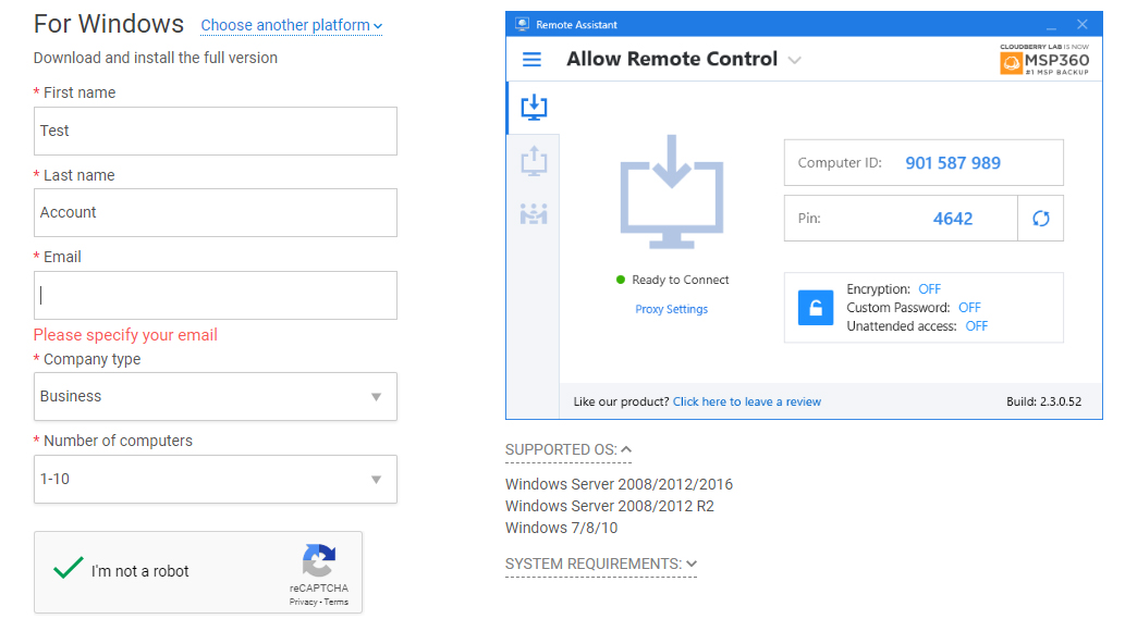 MSP360 Remote Assistant review: Great free remote access software ...