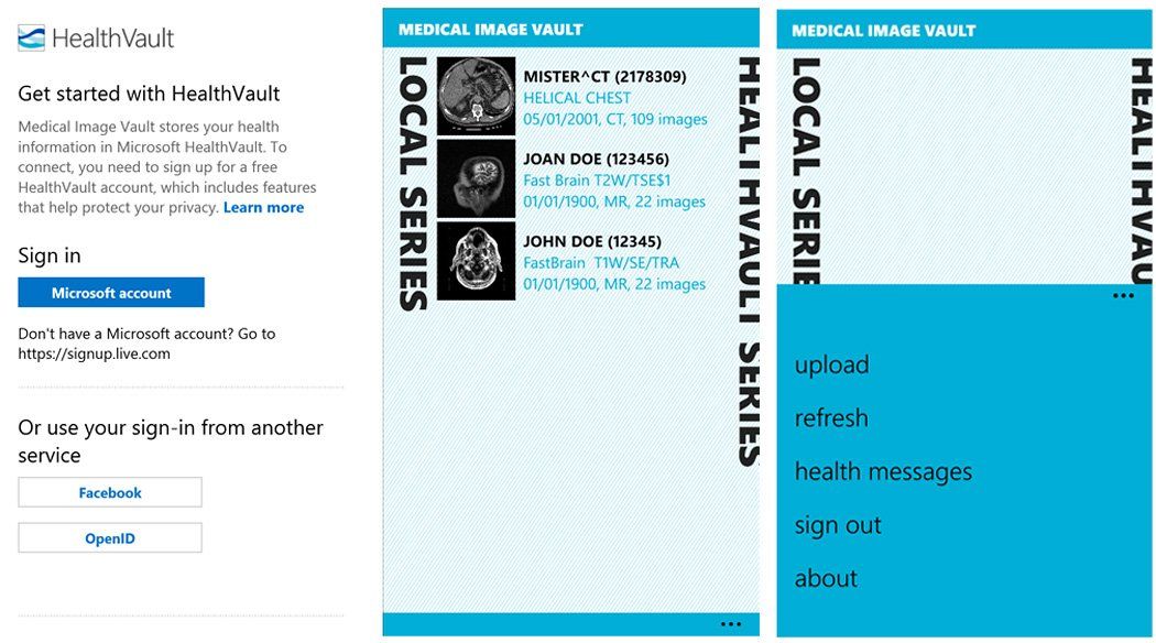 Medical Image Vault, a companion app for Microsoft’s HealthVault ...