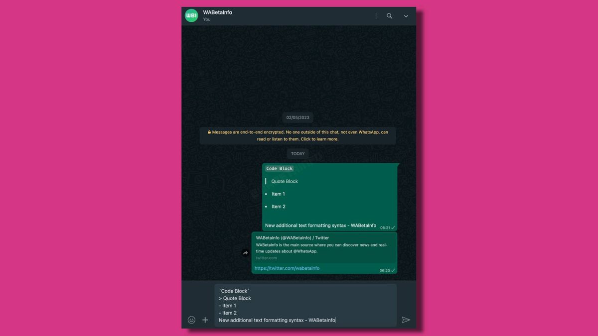 WhatsApp is finally catching up with Slack and Discord with new text ...