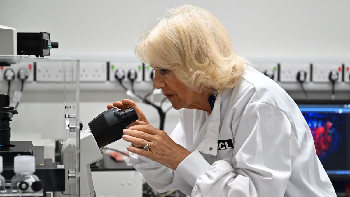Queen Camilla opts for scientific chic in lab coat look | Woman & Home