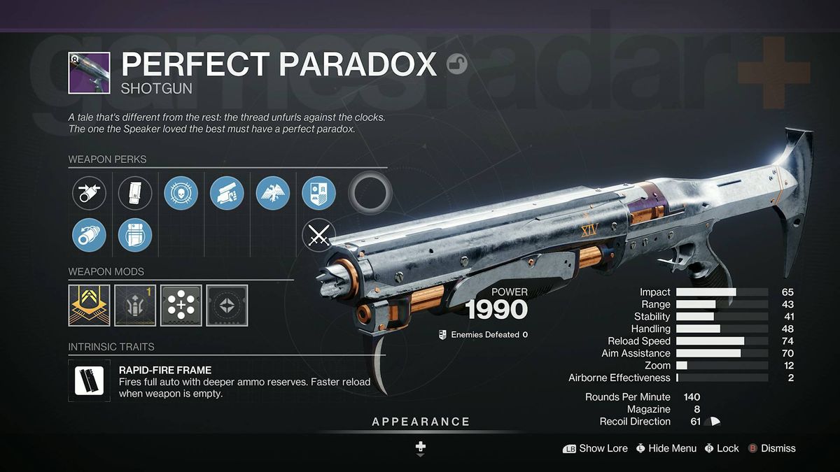 Best Destiny 2 Perfect Paradox god roll to chase | GamesRadar+