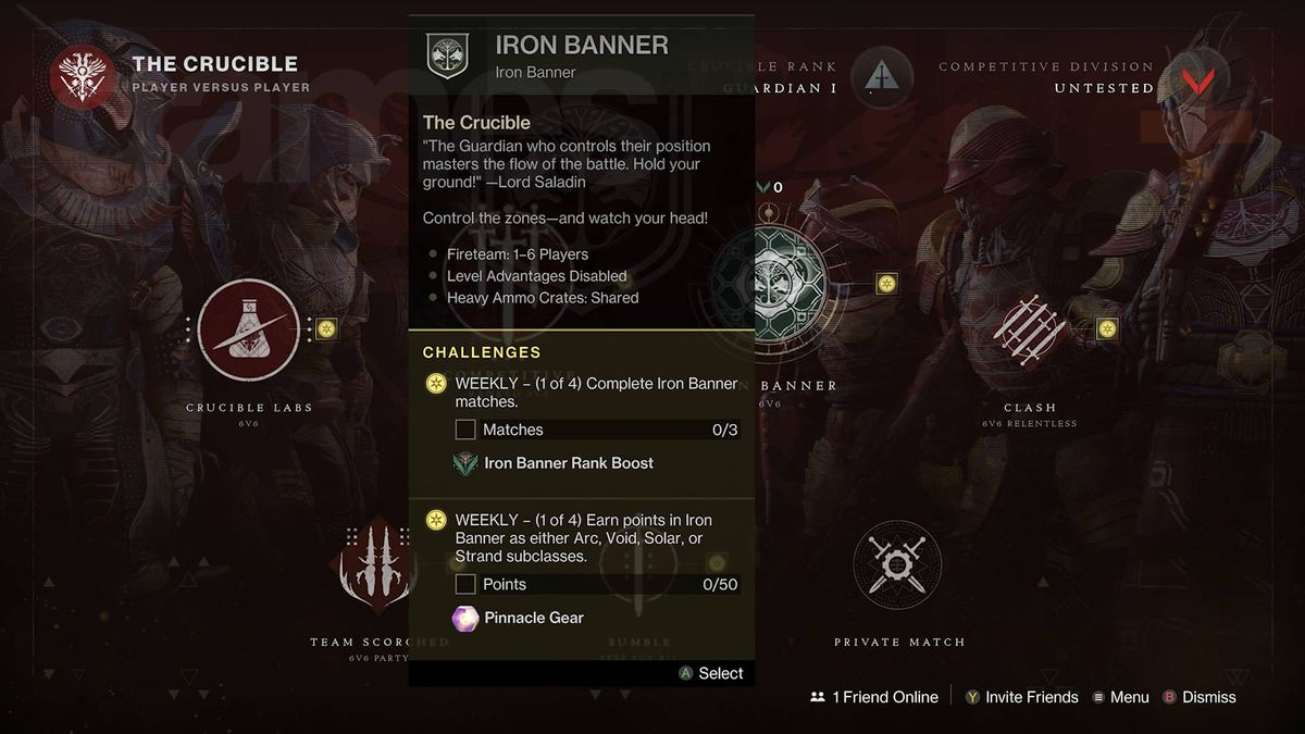 How to complete Destiny 2 Iron Banner daily challenges | GamesRadar+