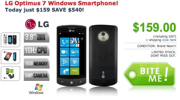 LG Optimus 7 unlocked on offer in Australia for $159 | Windows Central