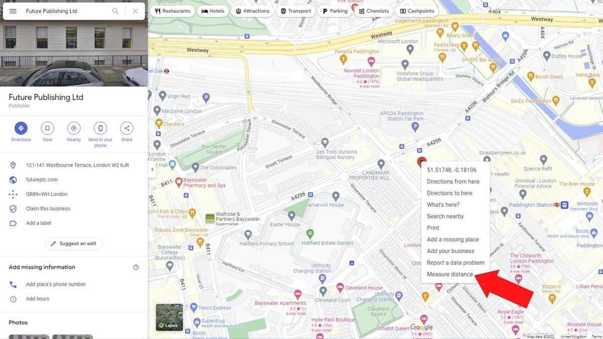 Näin mittaat etäisyyden Google Maps -palvelussa | TechRadar