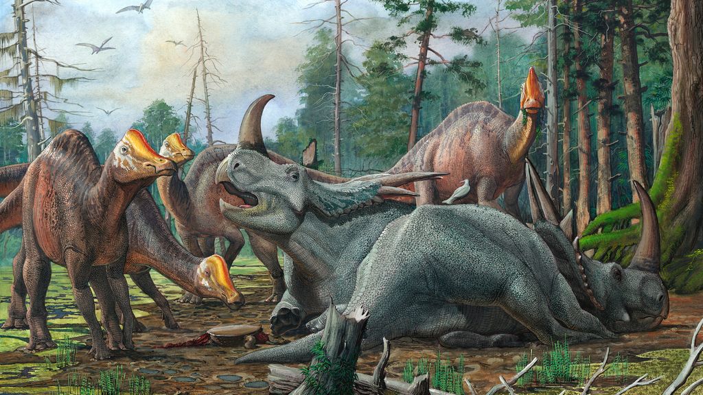 Teenage duck-billed dinosaurs struck out on their own, forming cliques ...
