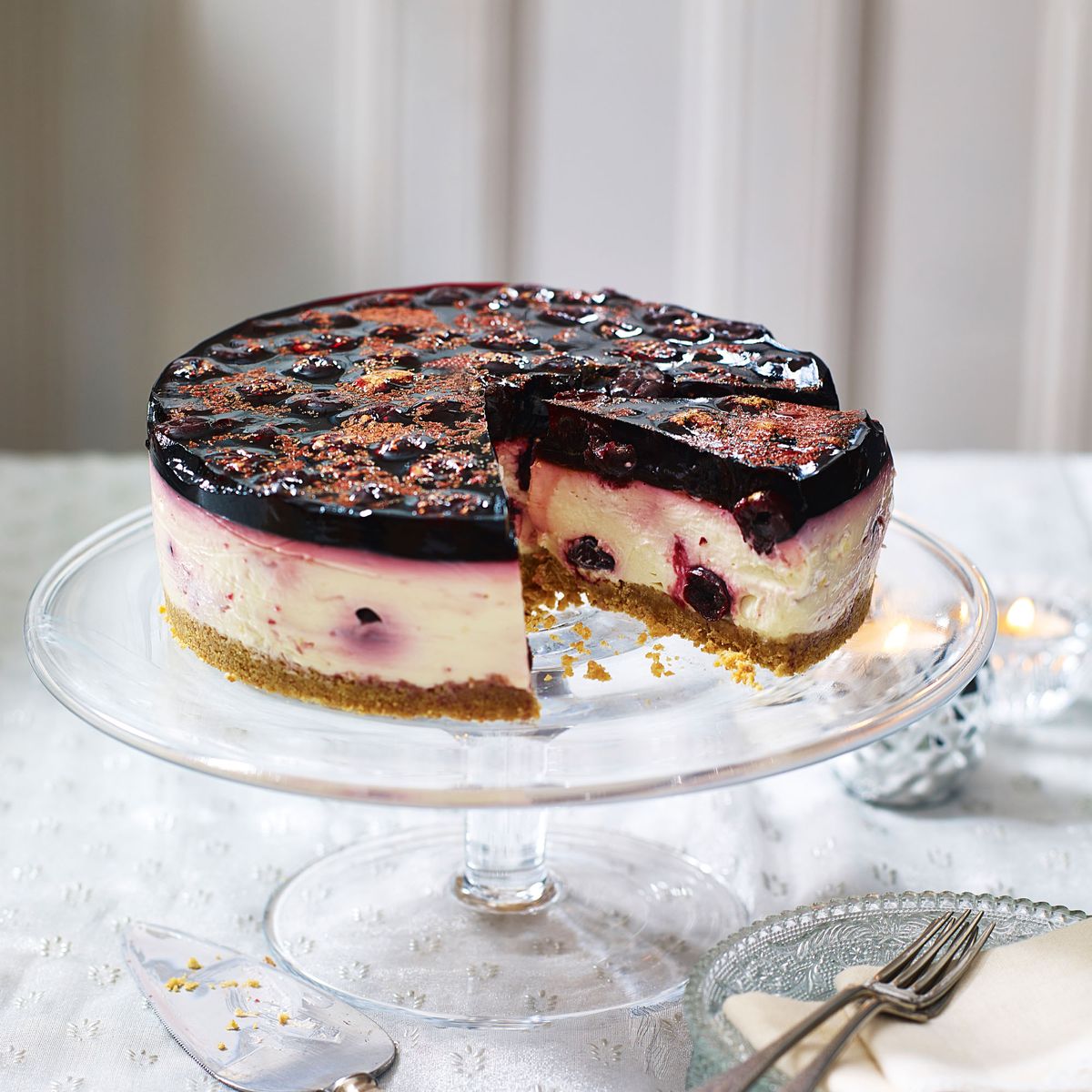 Black Cherry and Kirsch Cheesecake | Dessert Recipes | Woman & Home