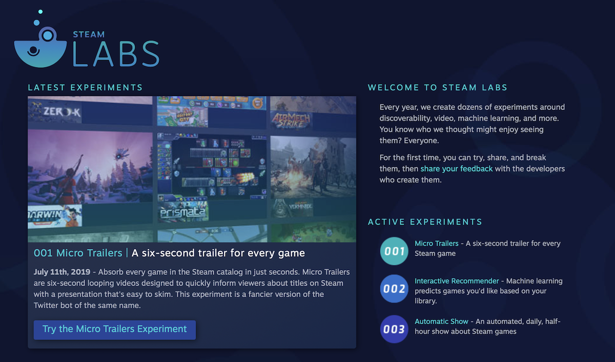 Steam Labs Lets You Test Valve Experiments Like Machine Learning | Tom ...