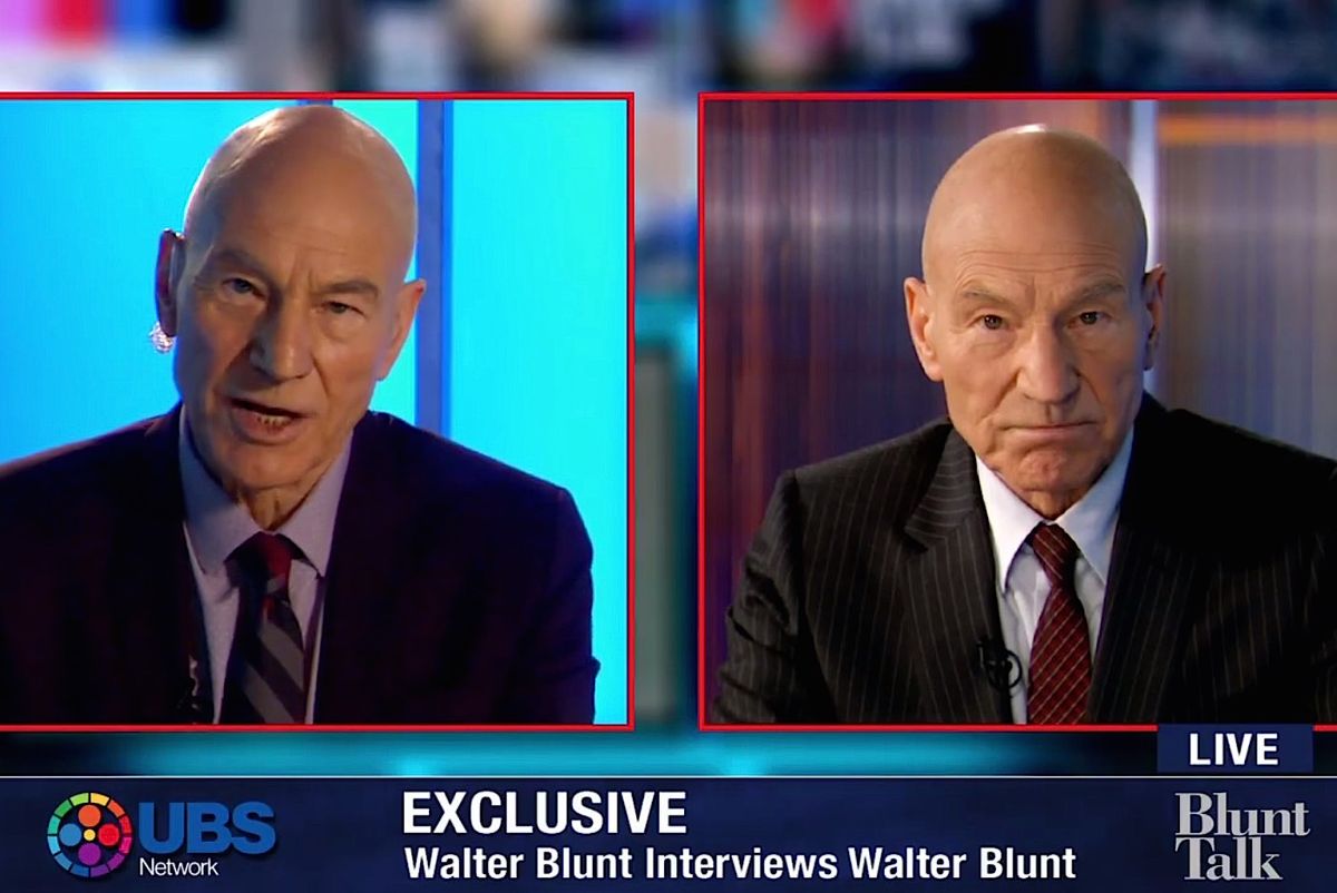 Patrick Stewart plays a drunk, egomaniacal TV pundit in Blunt Talk ...