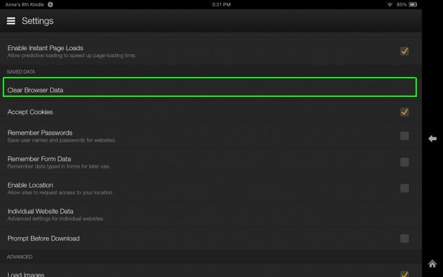 How to Clear Cookies and Browsing History on Kindle Fire HDX | Laptop Mag