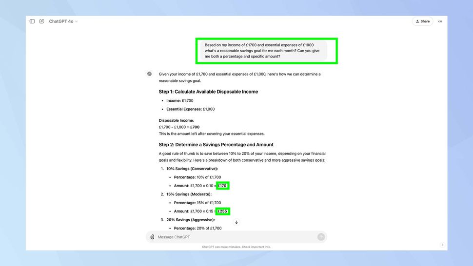 How to build a budget using ChatGPT | Tom's Guide
