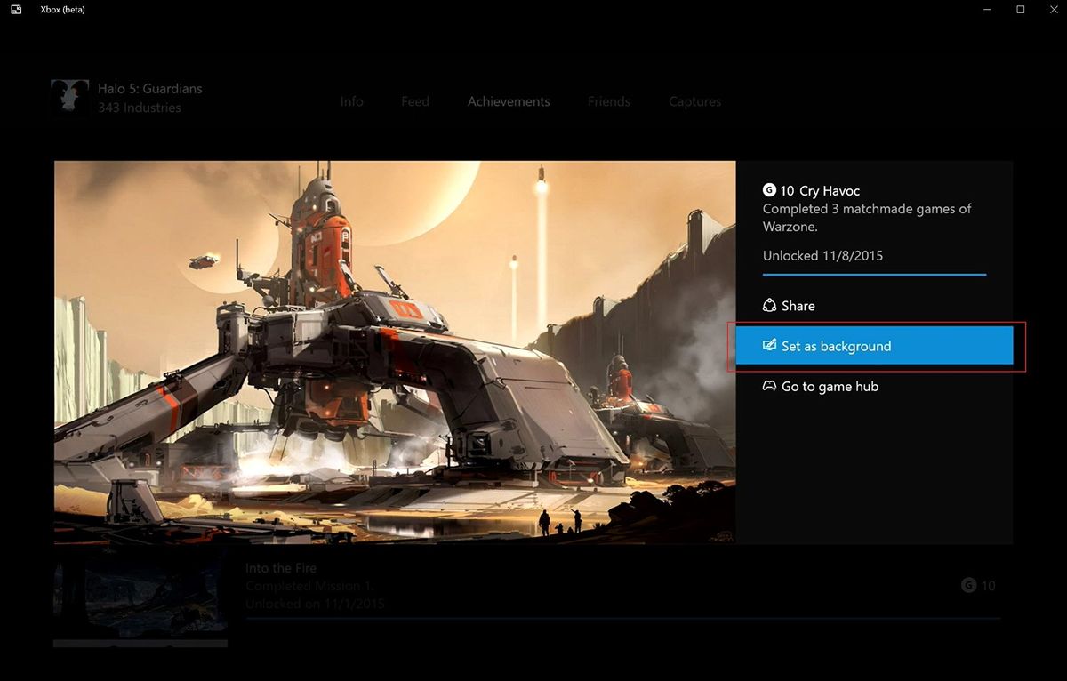 How to set game achievements as background images for the New Xbox One ...