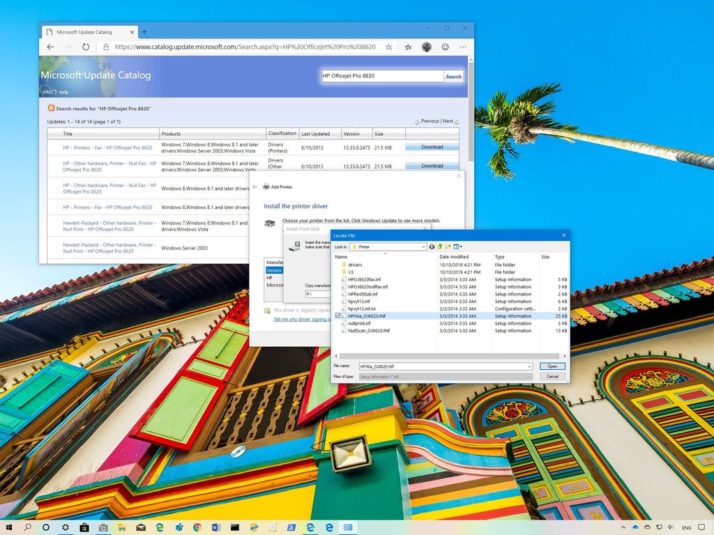 How to install a printer using the Windows Update Catalog driver on ...