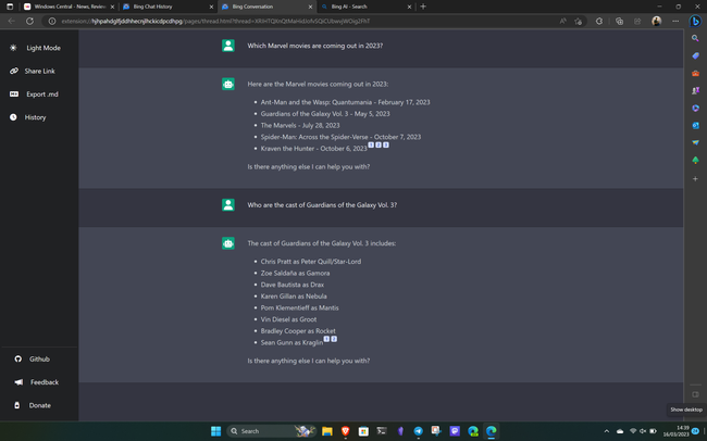 Keep hold of all your Bing Chat history with this awesome browser ...
