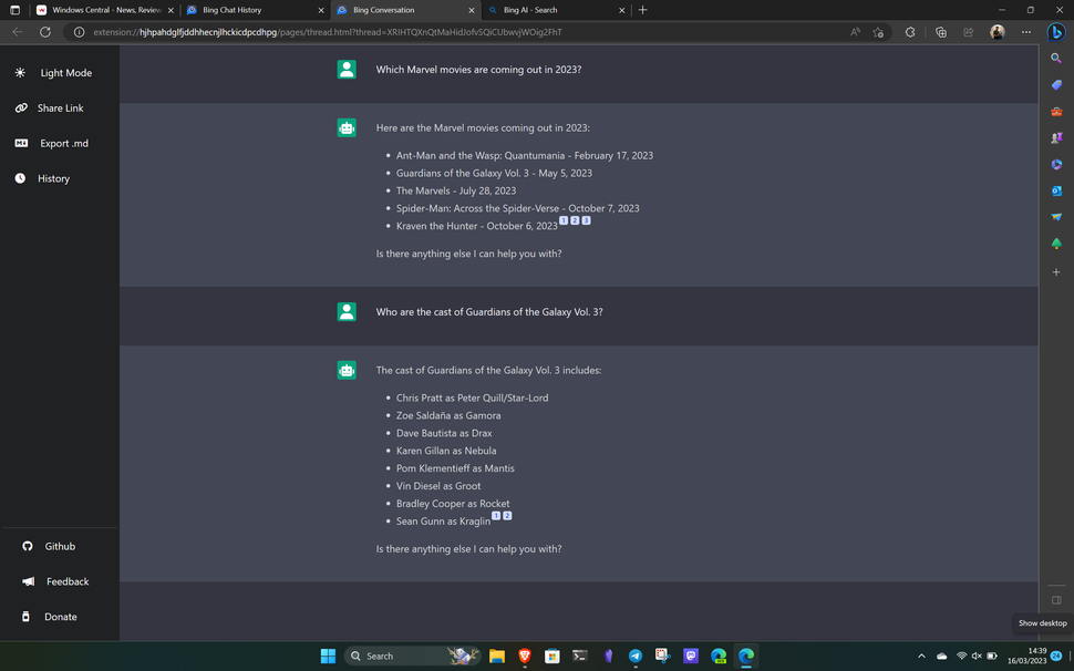 Keep hold of all your Bing Chat history with this awesome browser ...
