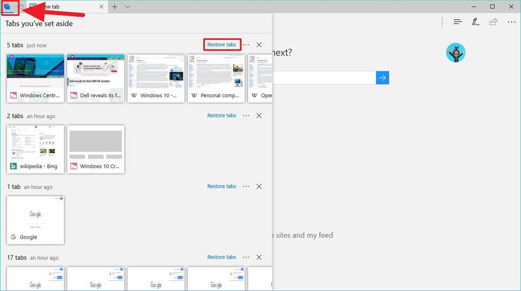 How to manage tabs on Microsoft Edge on the Windows 10 Creators Update ...