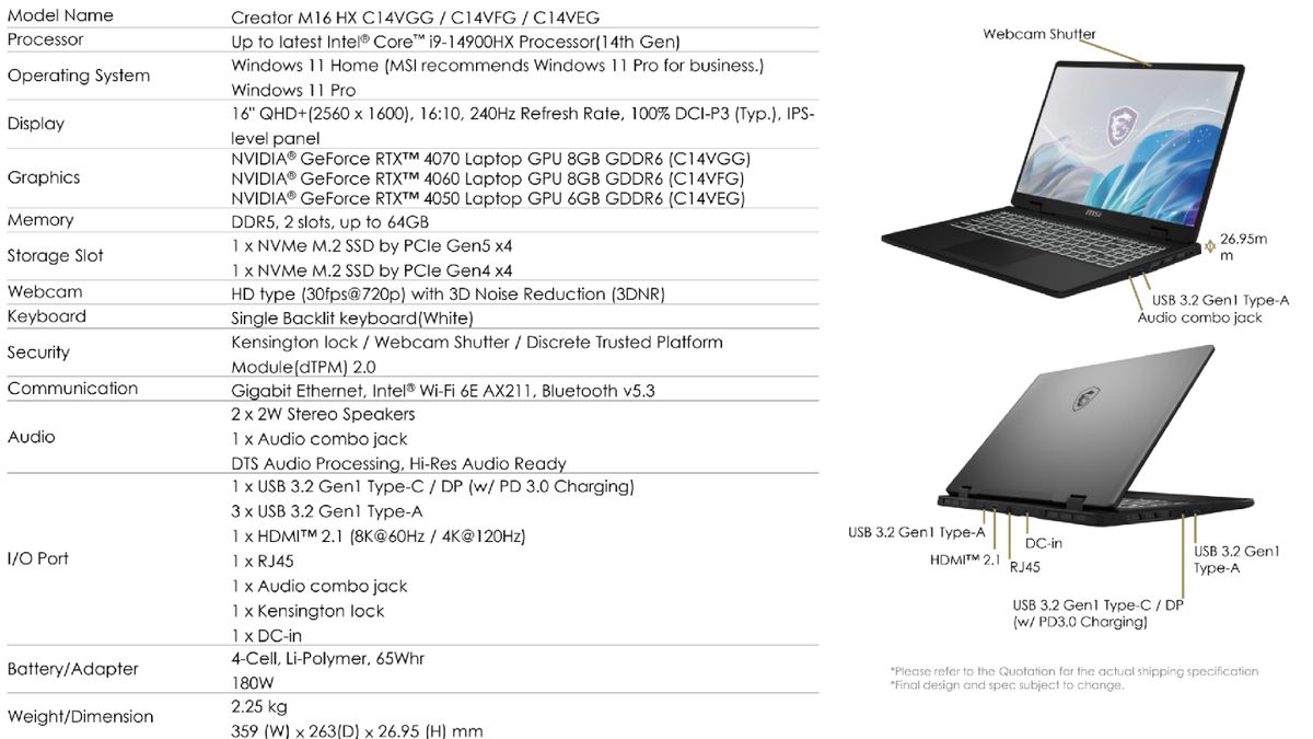 MSI brings Intel Core Ultra and 14th Gen HX chips to its Creator series ...