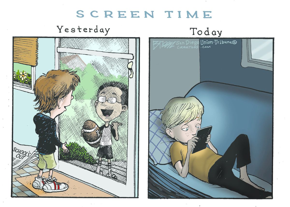 Editorial cartoon U.S. Technology screen time social media | The Week
