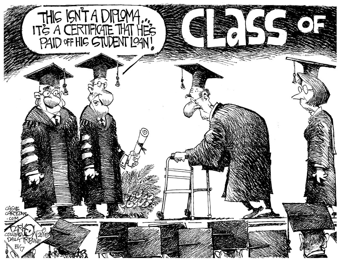 Editorial cartoon U.S. College Debt | The Week