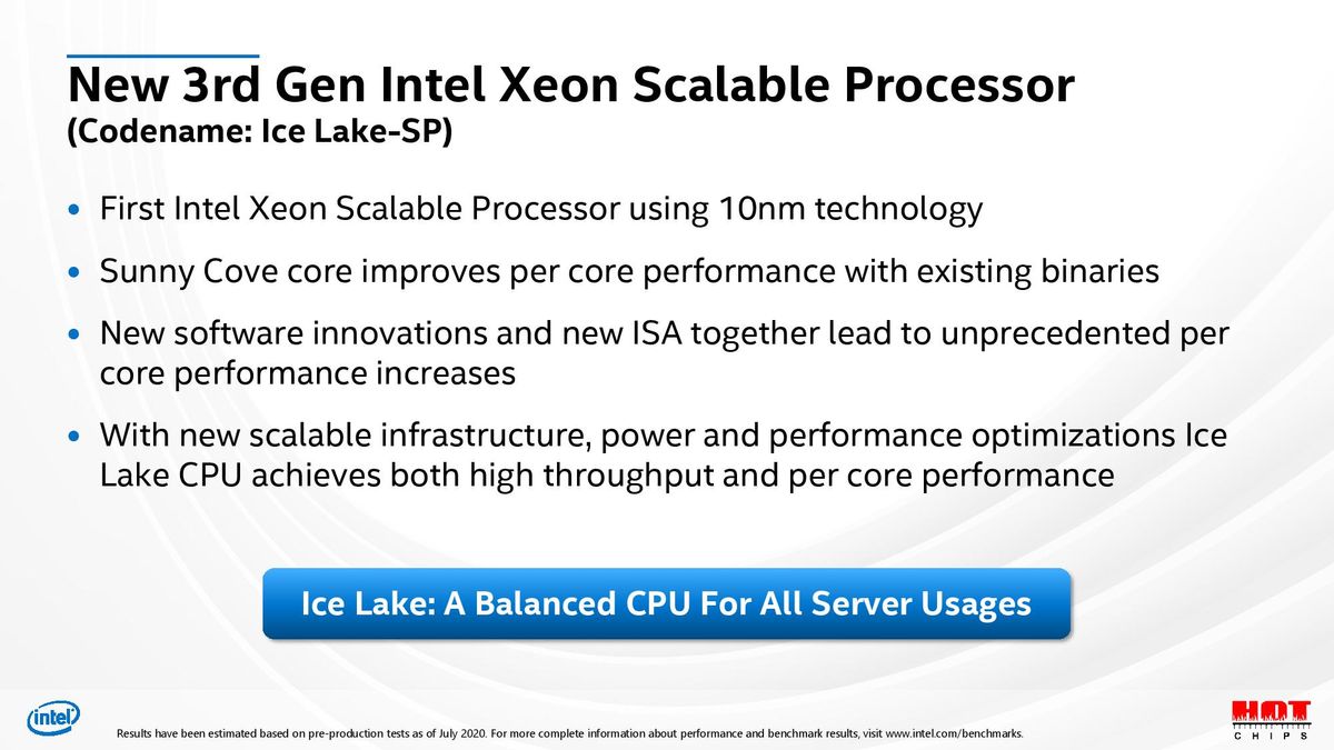 Intel Details 10nm+ Xeon Ice Lake-SP with Sunny Cove Cores at Hot Chips ...