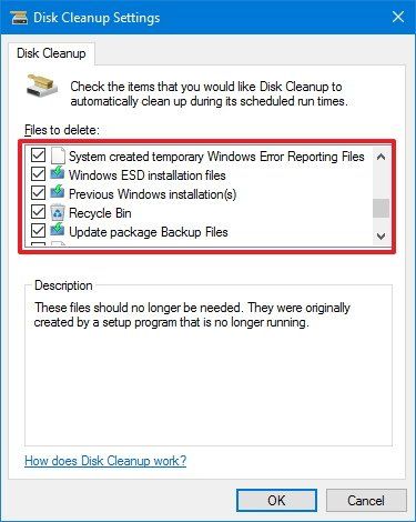 Automatically free up hard drive space with the Disk Cleanup tool on ...