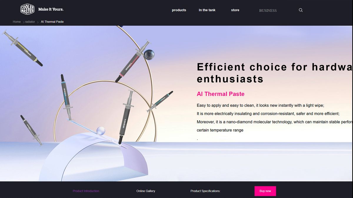 Cooler Master introduces colored ‘AI Thermal Paste’ — CryoFuze 5 comes ...