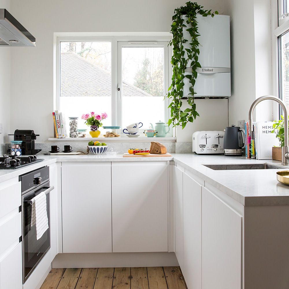 Before and after: raising a window made room for more kitchen units ...