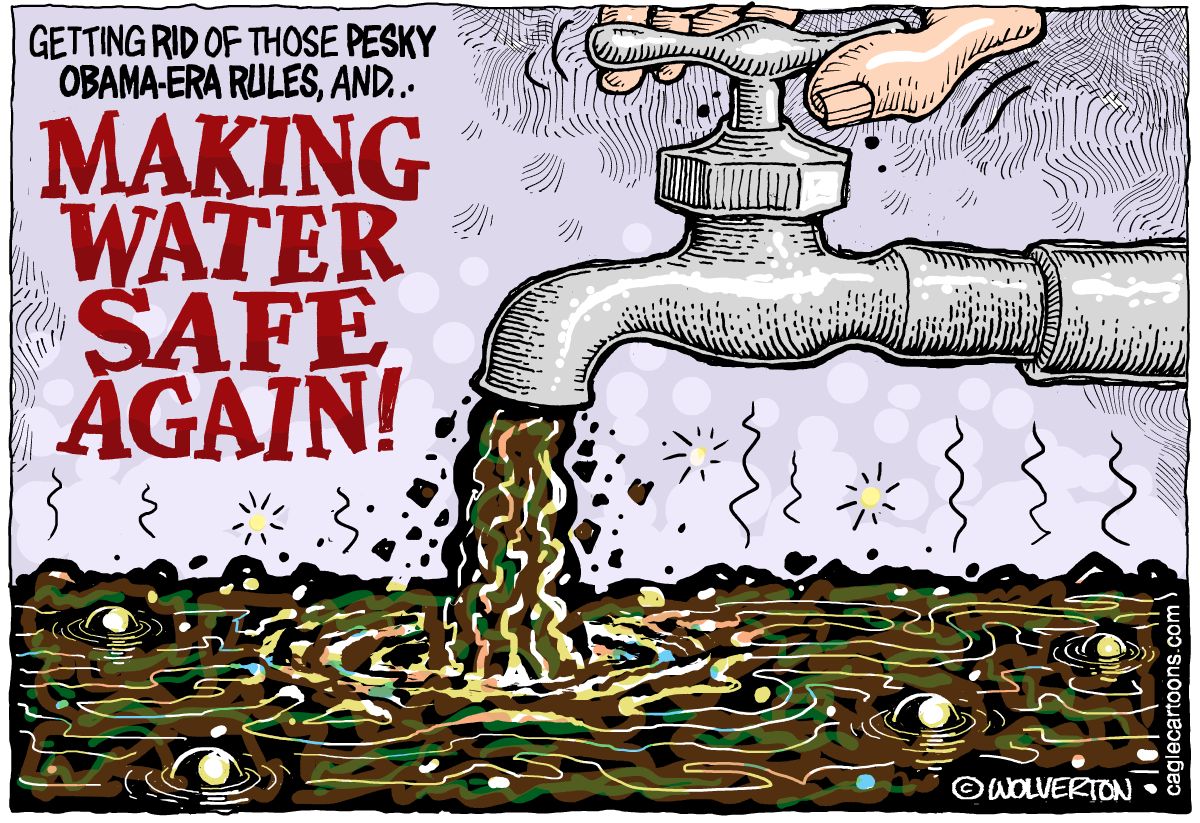 Political Cartoon U.S. Trump Obama clean water epa | The Week