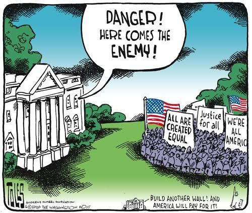 Political Cartoon U.S. Trump George Floyd protesters | The Week