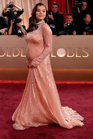 Hailee Steinfeld Wears an Embellished Pink Prada Dress on the 2026 ...