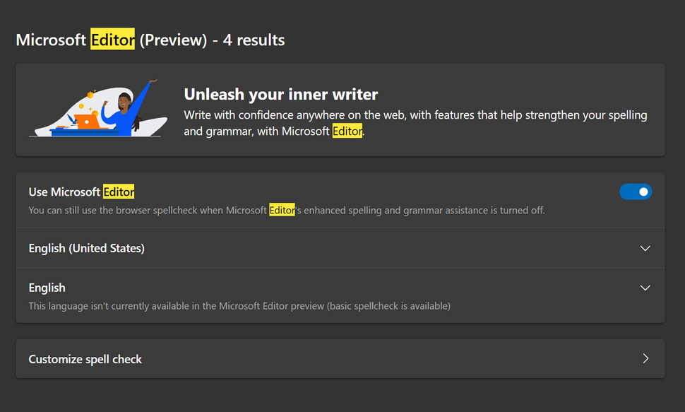 Microsoft Editor now available in Edge Dev and Canary without needing ...