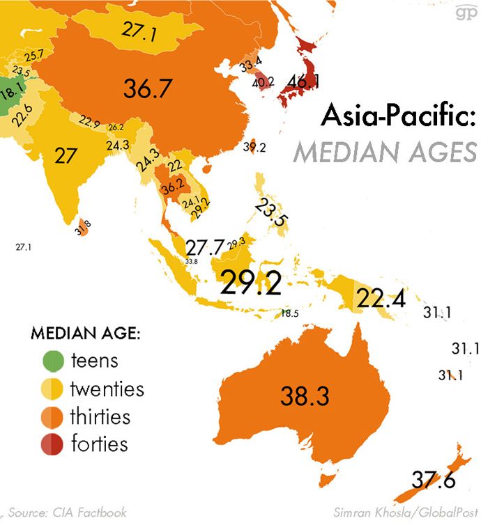 These 8 maps show the median age of every country on Earth | The Week