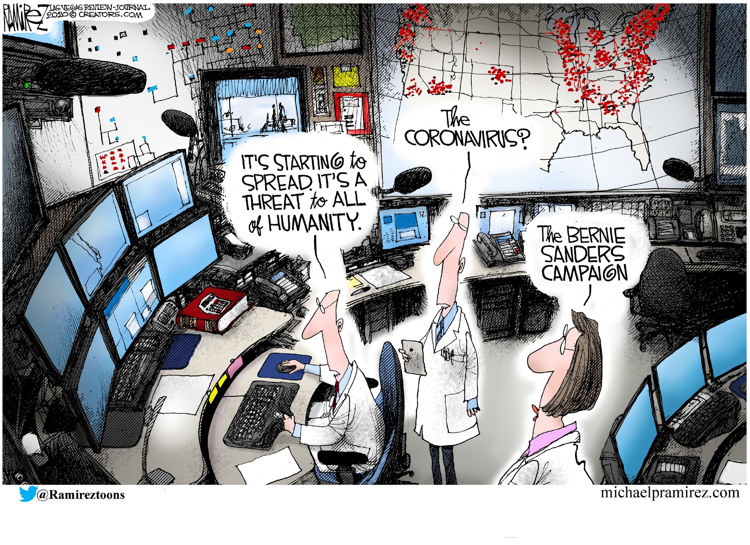 Political Cartoon U.S. Bernie fever coronavirus feel the bern | The Week